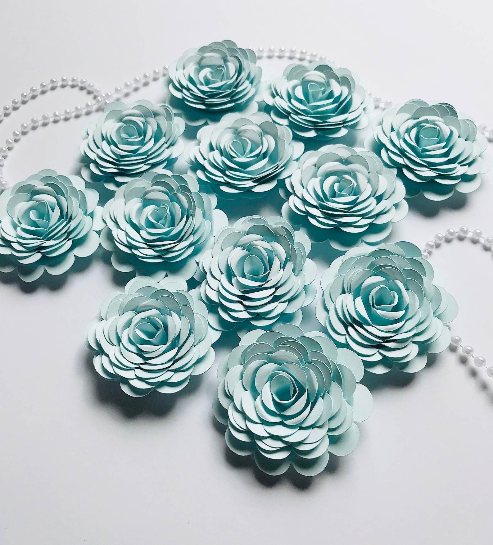 Light Blue Paper Flowers Small Paper Flowers Loose Paper - Etsy