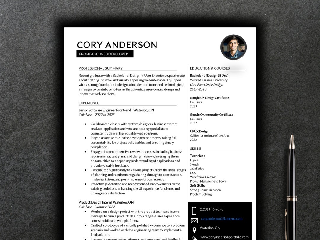 New Graduate Resume Template for Google Docs & Word | Professional and ...