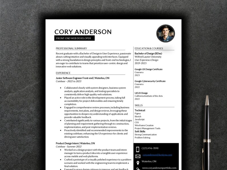 New Graduate Resume Template for Google Docs & Word Professional and ...