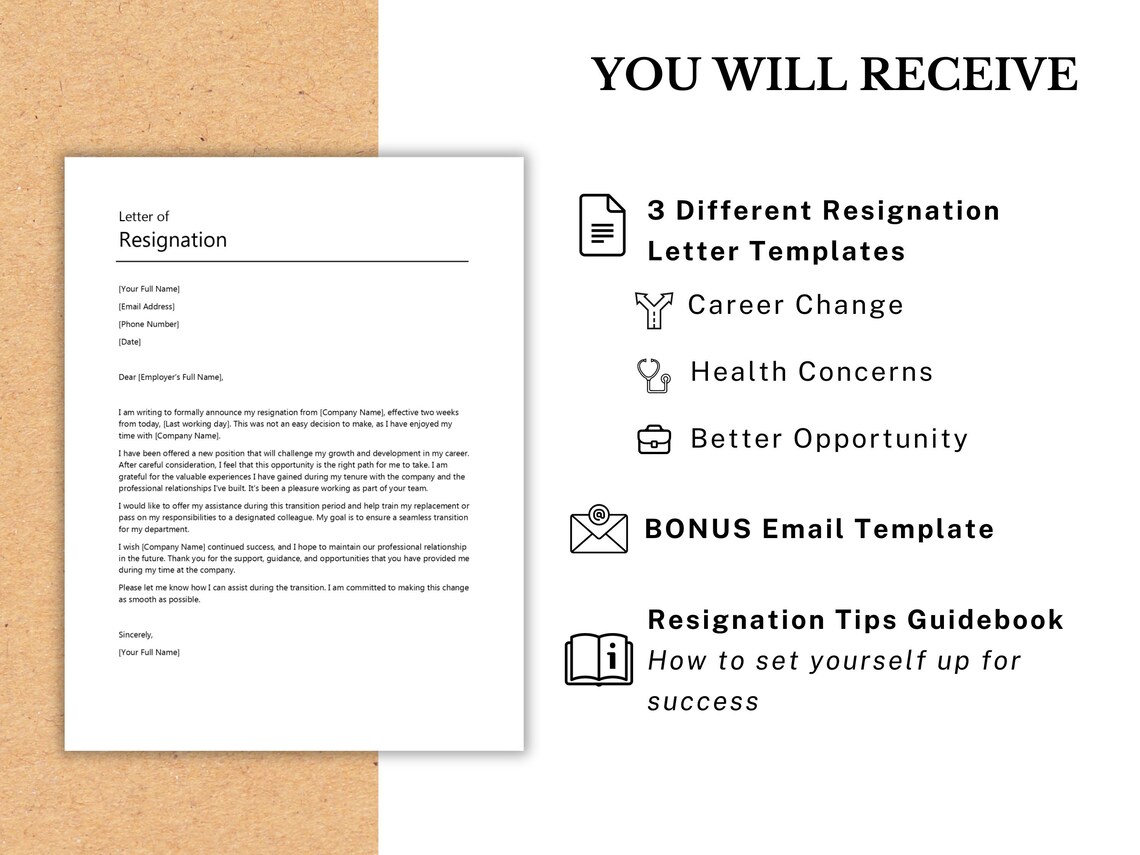 Resignation Letter Template Bundle for Microsoft Word and Google Docs ...