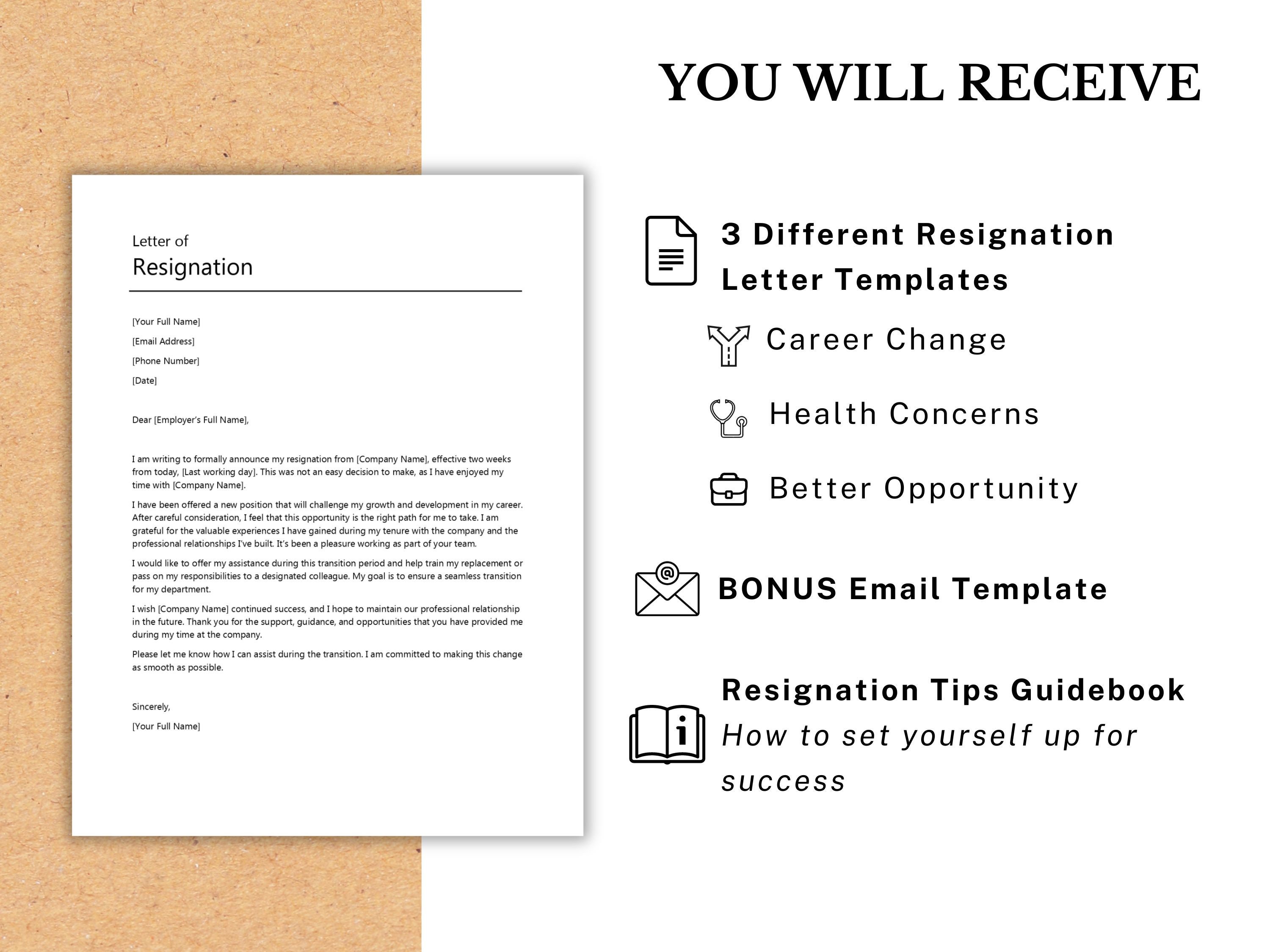 Resignation Letter Template Bundle for Microsoft Word and Google Docs ...