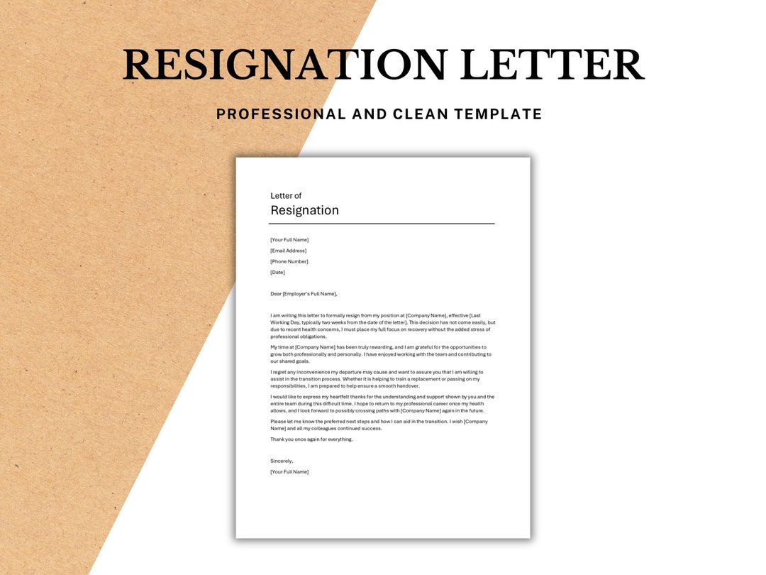 Resignation Letter Template Bundle for Microsoft Word and Google Docs ...