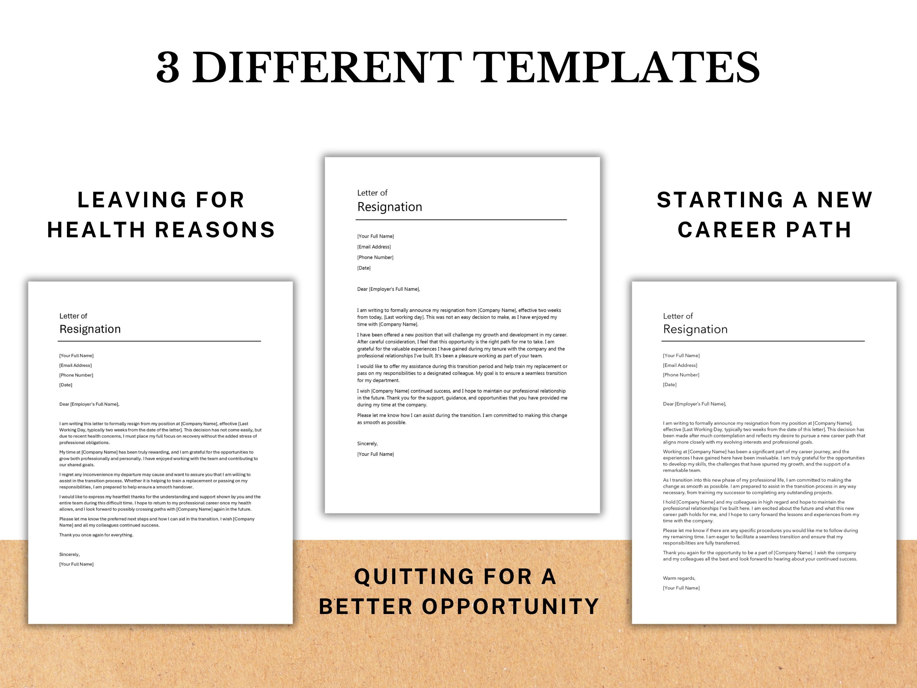 Resignation Letter Template Bundle for Microsoft Word and Google Docs ...
