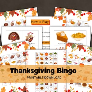 Printable Thanksgiving Bingo Activity With 30 Bingo Cards ...