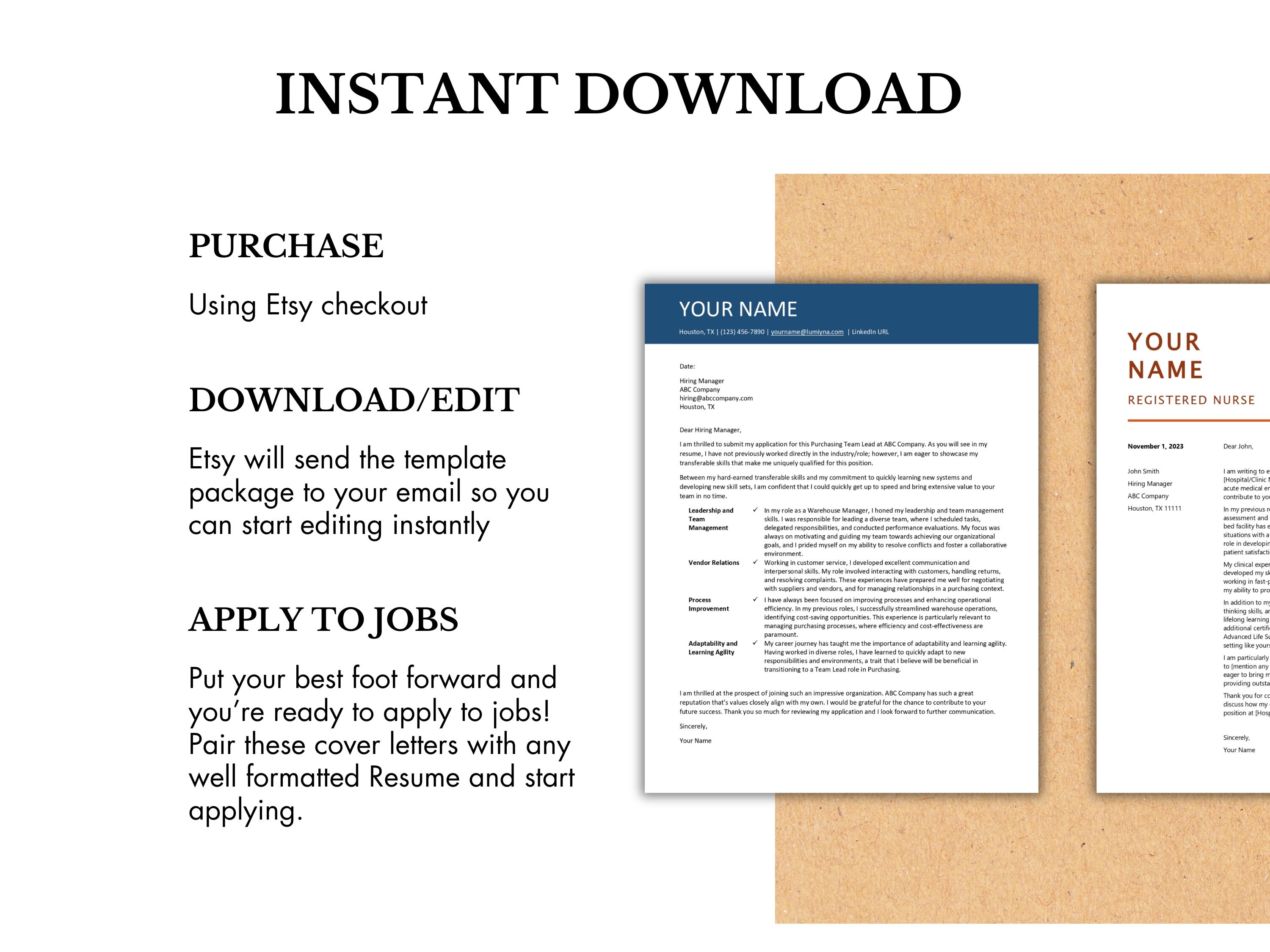 Professional Cover Letter Bundle Updated for 2026 - Easy Edit & Instant ...