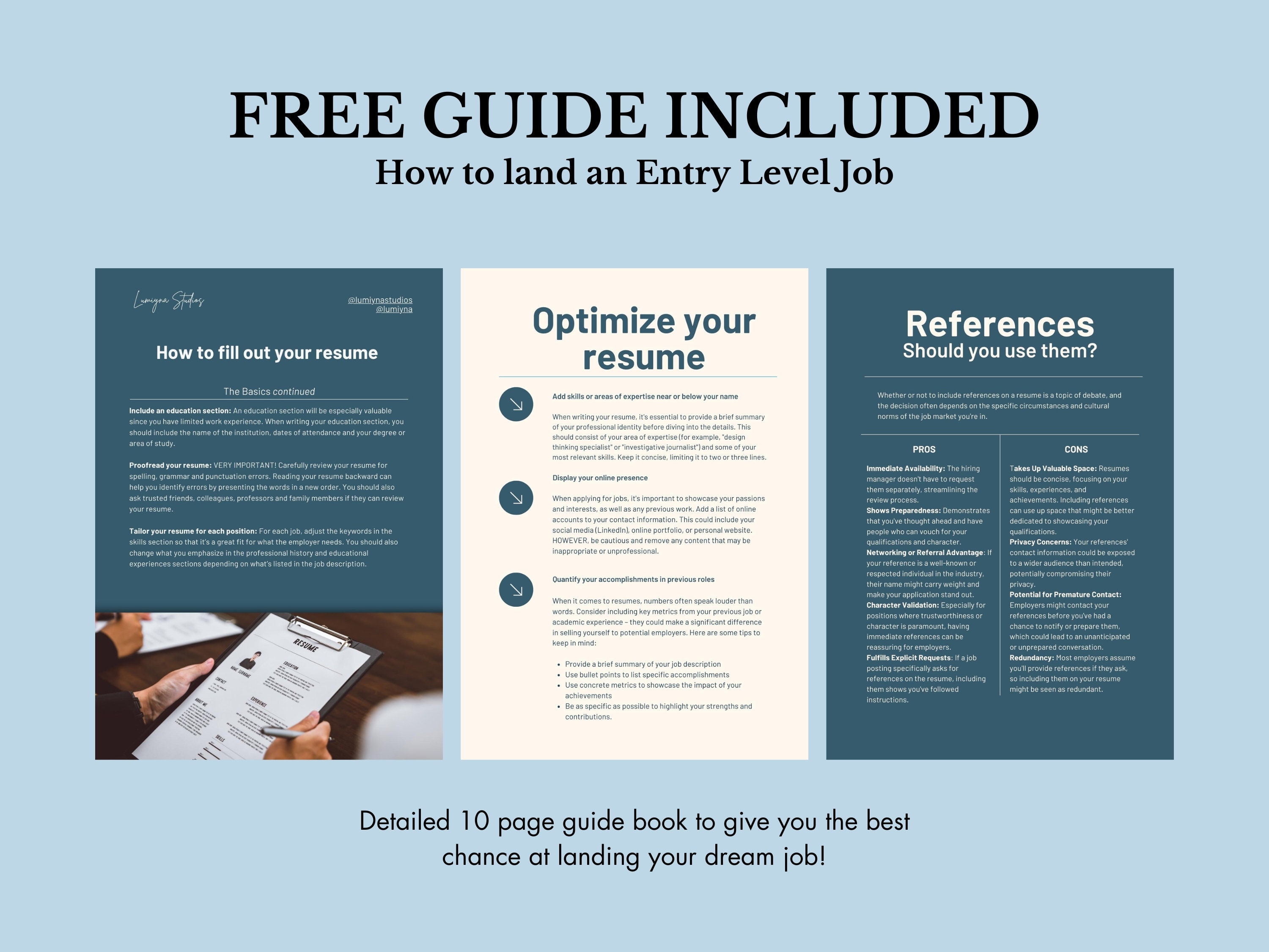 Executive Entry Level Resume Template for Word & Google Docs | ATS ...