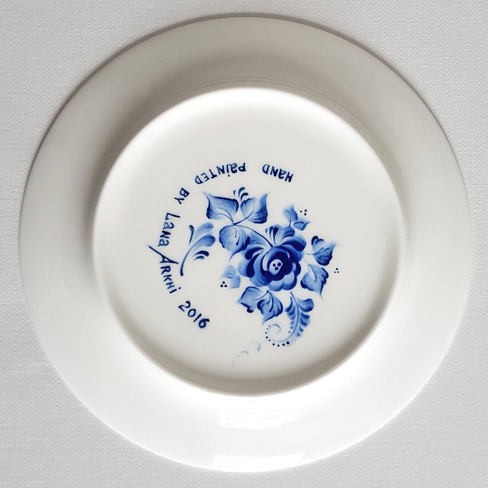 Personalised Hand Painted Name Plates Blue and White Bone China Quote ...