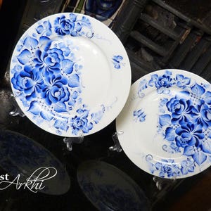 Personalised Hand Painted Name Plates Blue and White Bone China Quote ...
