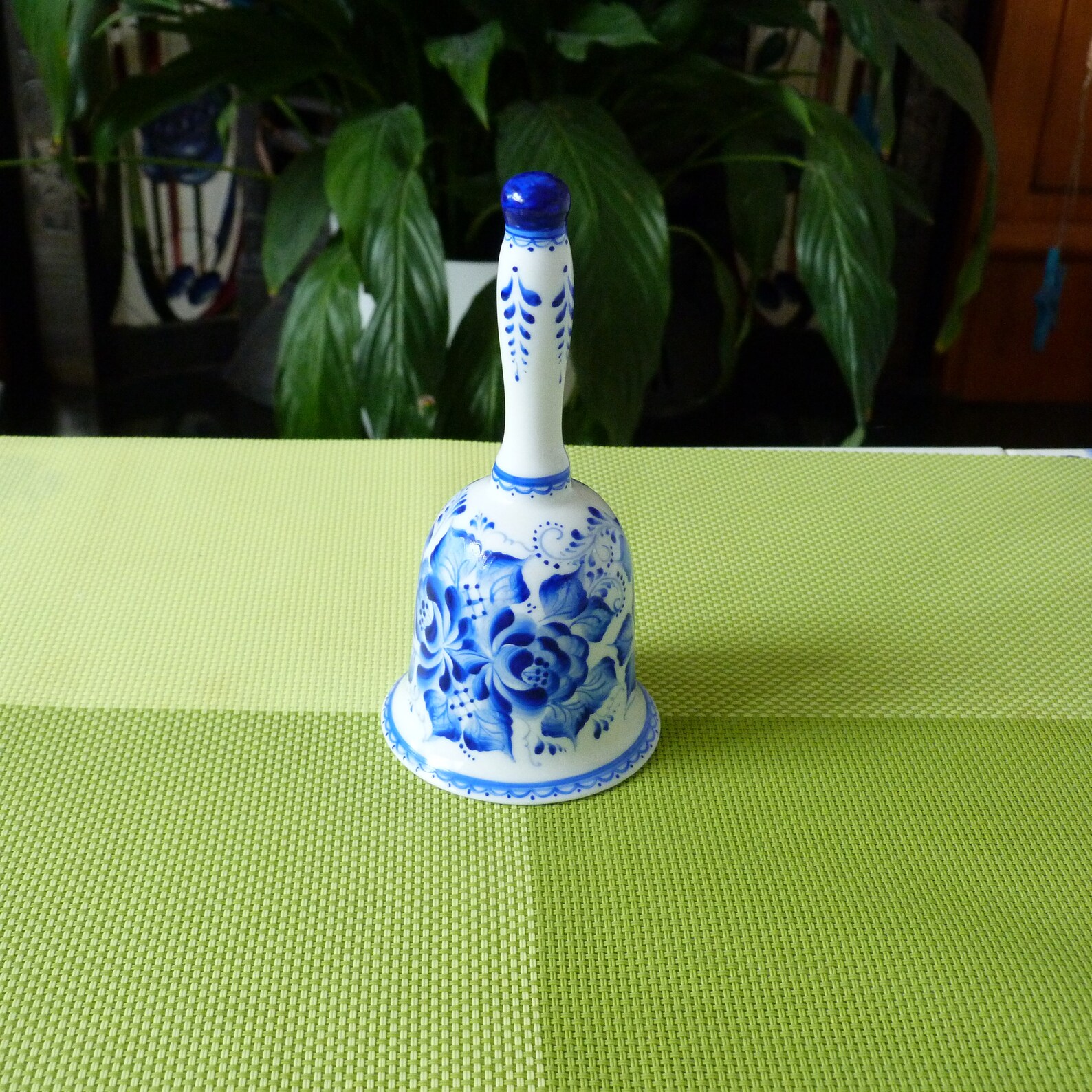 Blue and White Porcelain Bell Hand Painted Handmade Ceramic - Etsy