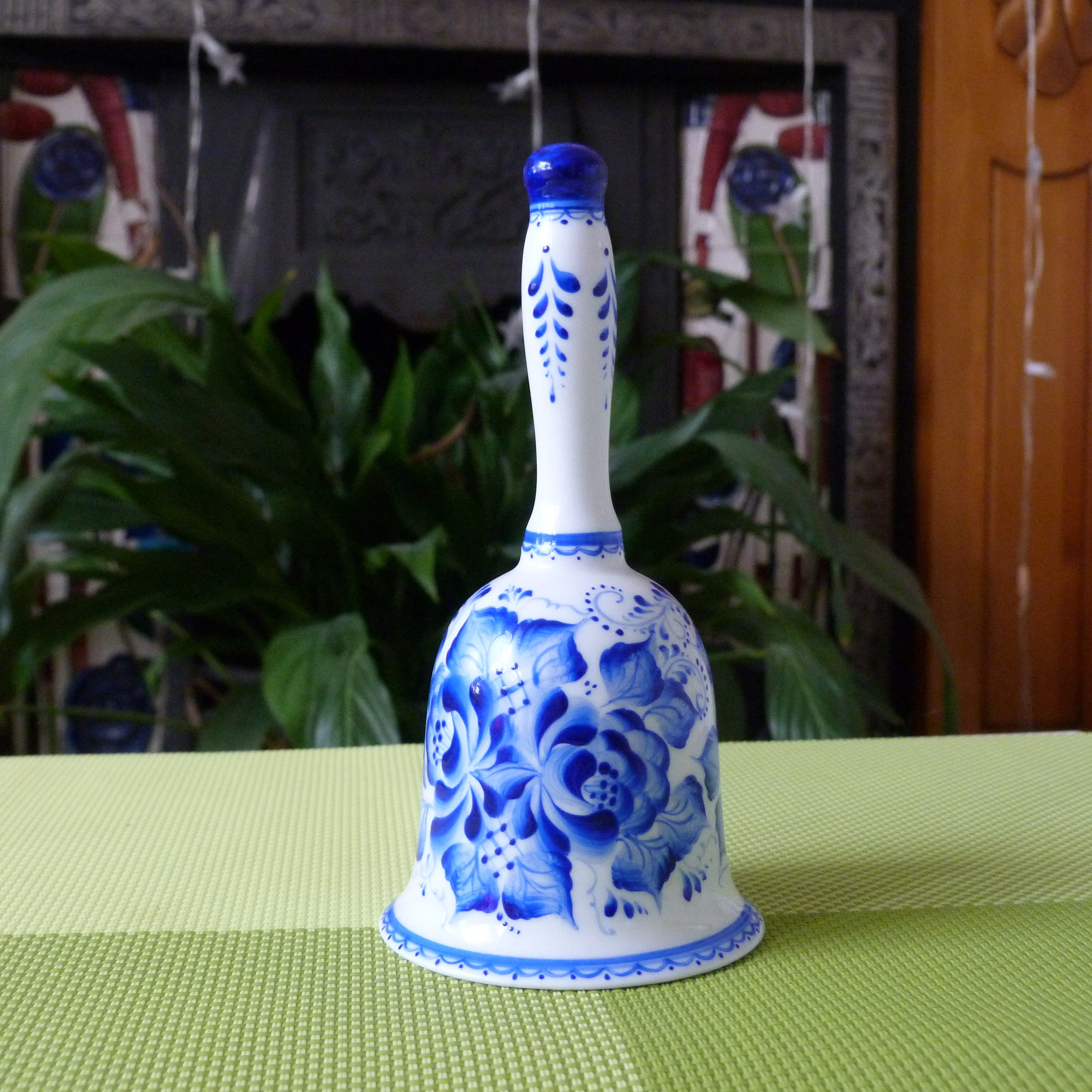 Blue and White Porcelain Bell Hand Painted Handmade Ceramic Bell ...
