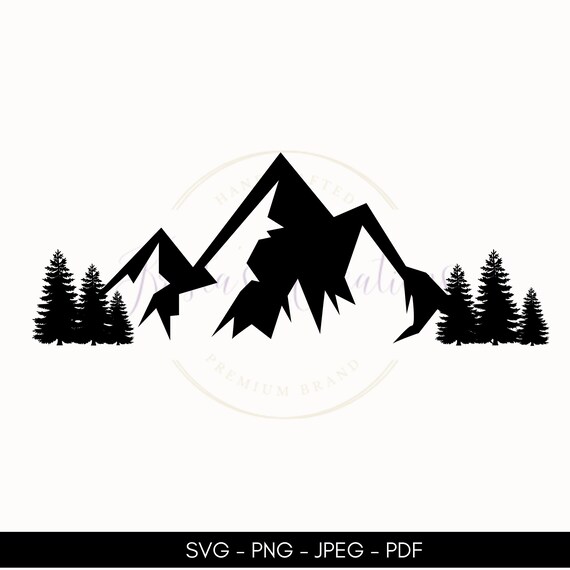 Mountain and Trees Svg Trees Svg Mountain Svg Forest Svg - Etsy
