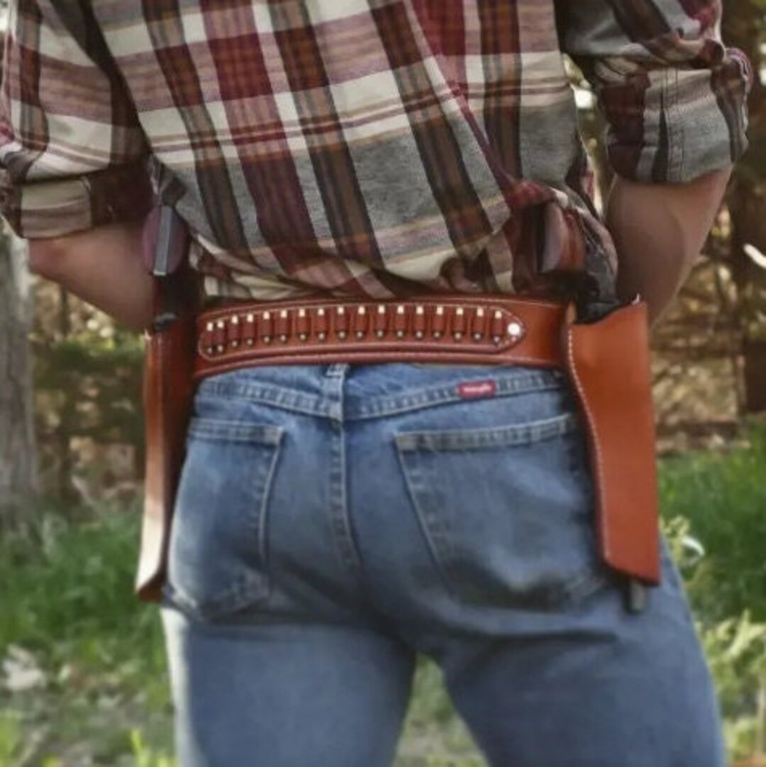 Leather 22lr Ammunition Belt Cowboy Huckleberry Gun - Etsy