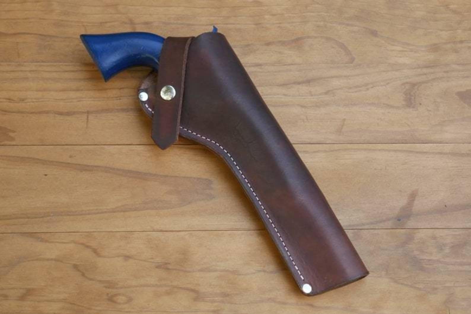 Leather Field Holster for Big Bore Single Action Revolvers SAA 44 45 ...