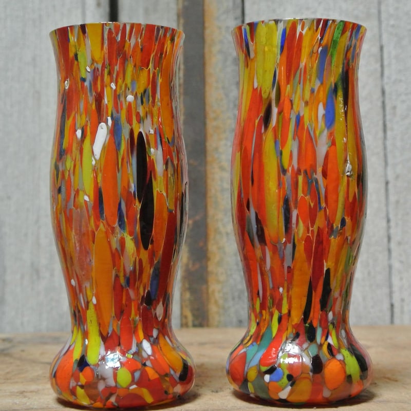 Spatter Glass Vase - Etsy