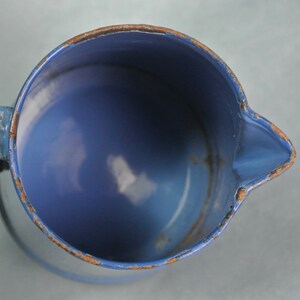 Vintage French Blue Enamelware Pitcher - Etsy