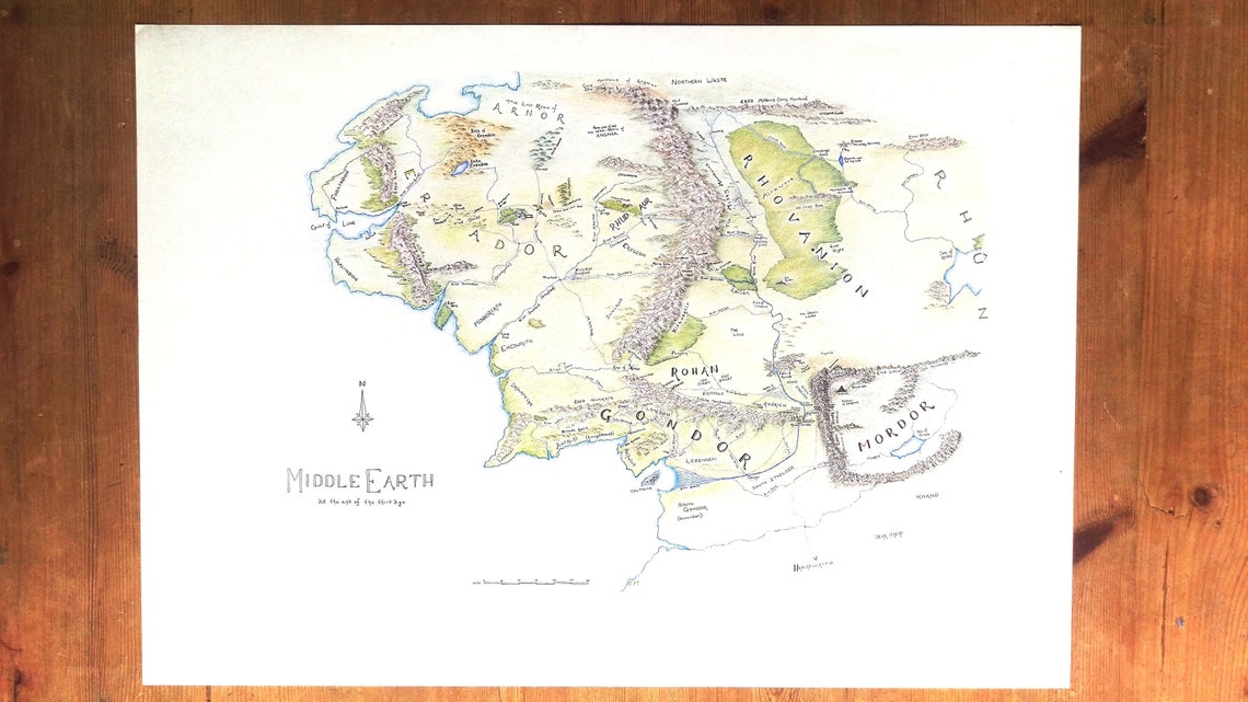 Middle earth map drawing - lowlasoo