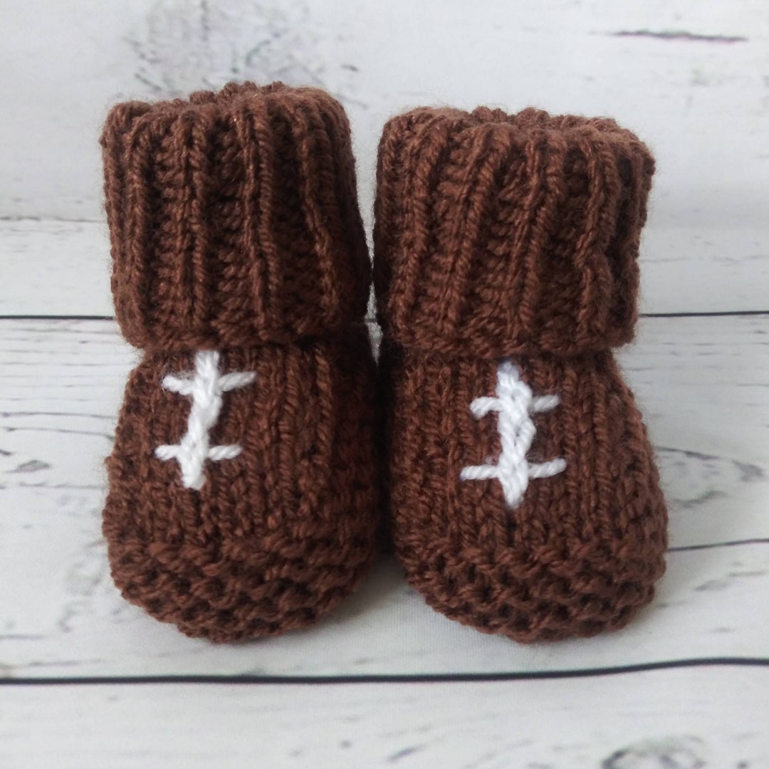 Baby Boy Bootiesfootball Baby Booties Dad to Be Gift - Etsy