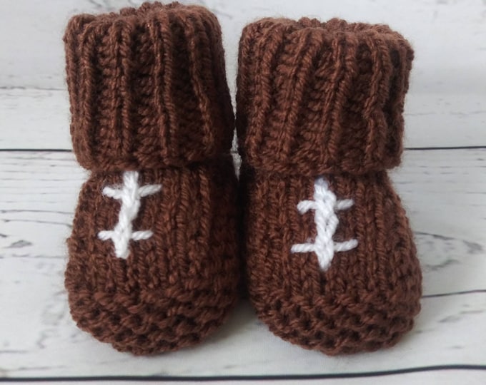 Baby Boy Booties,football Baby Booties, Dad to Be Gift, Football Baby ...