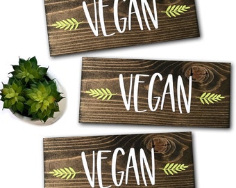 Vegan Sign Original Hand Painted Wooden Market Store Food - Etsy
