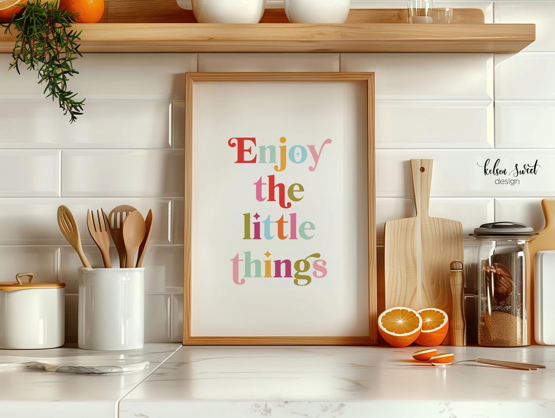 Enjoy the Little Things, Printable Wall Art, Colorful Kids Playroom ...