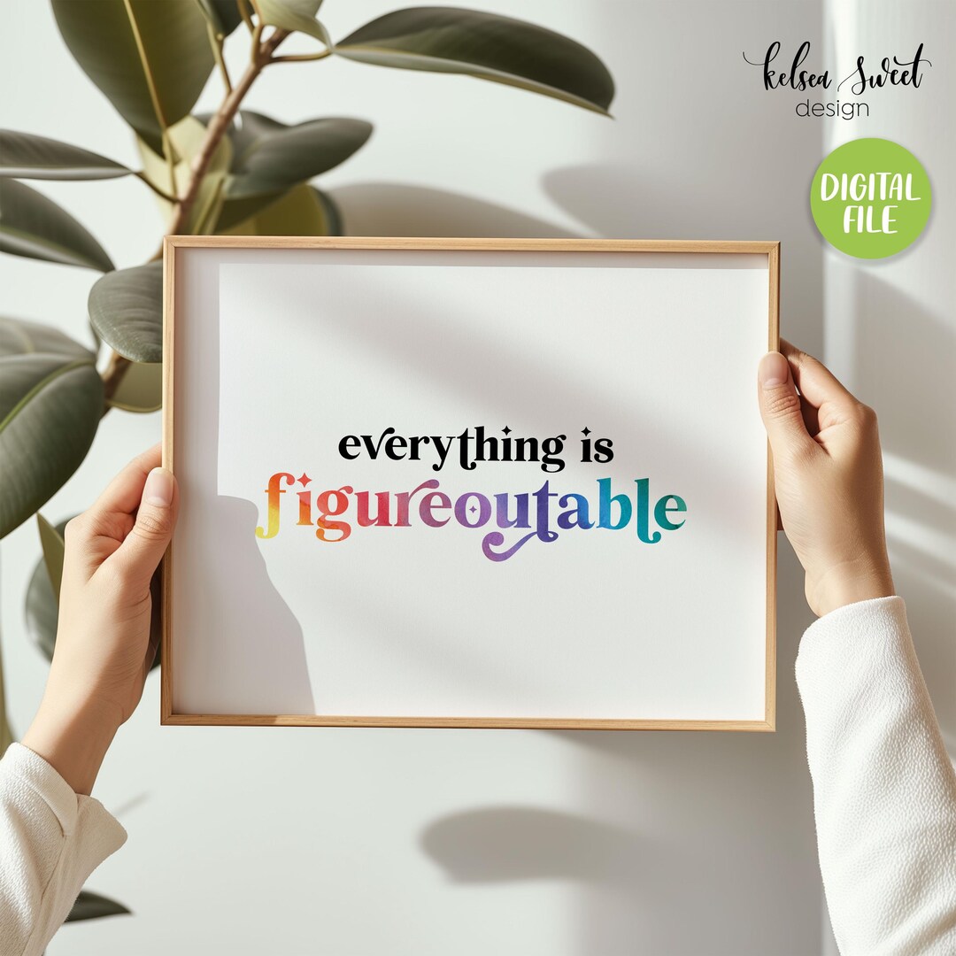 Everything is Figureoutable, Printable Motivational Fun Office Wall Art ...