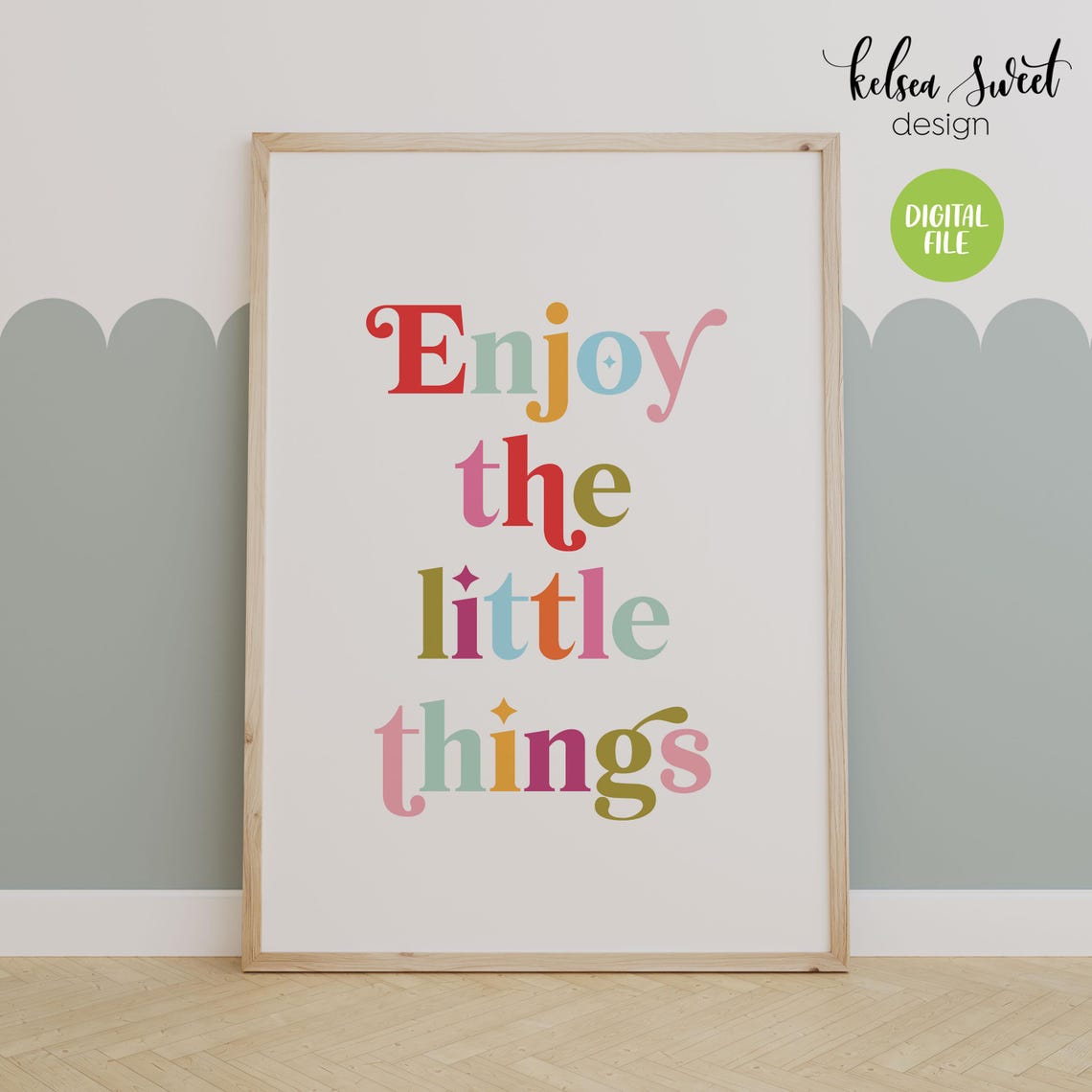 Enjoy the Little Things, Printable Wall Art, Colorful Kids Playroom ...