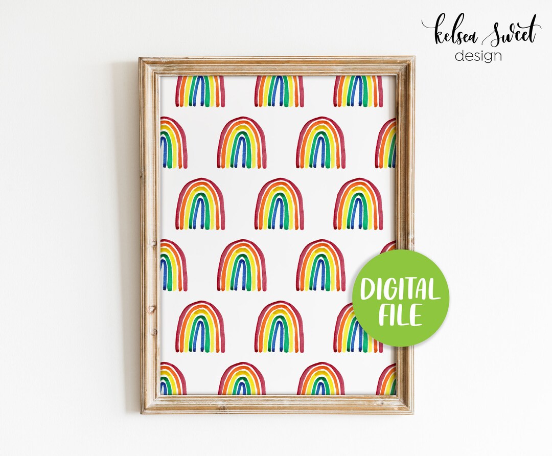 Rainbow Classroom Decor, Printable Poster, Colorful Kids Playroom ...
