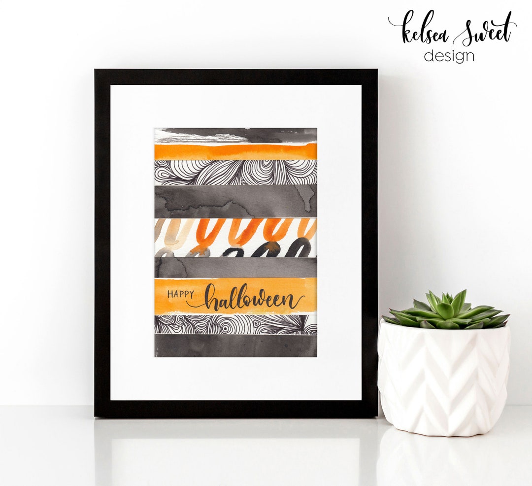 Halloween Wall Decor, Farmhouse Trick or Treat, Orange Purple Black ...