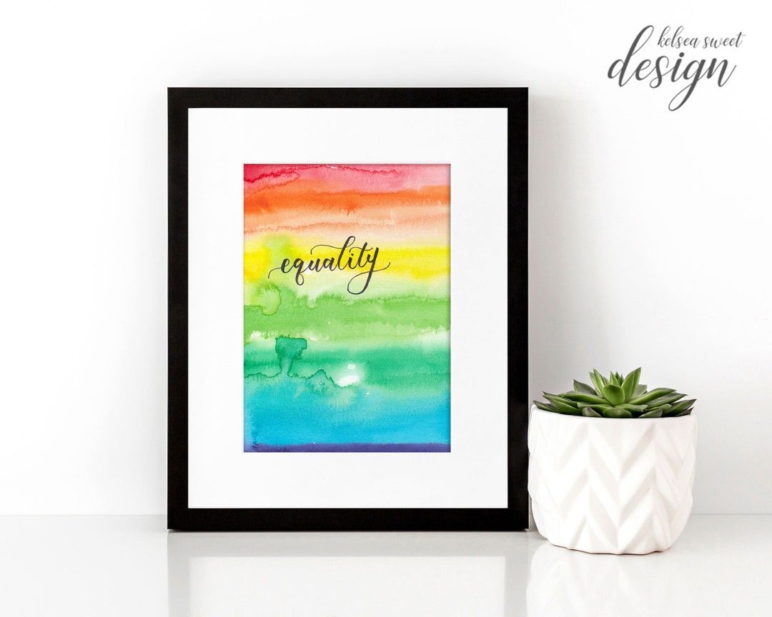 Equality Pride Wall Decor, Inclusivity Wall Art, Rainbow LBGTQ Gift ...