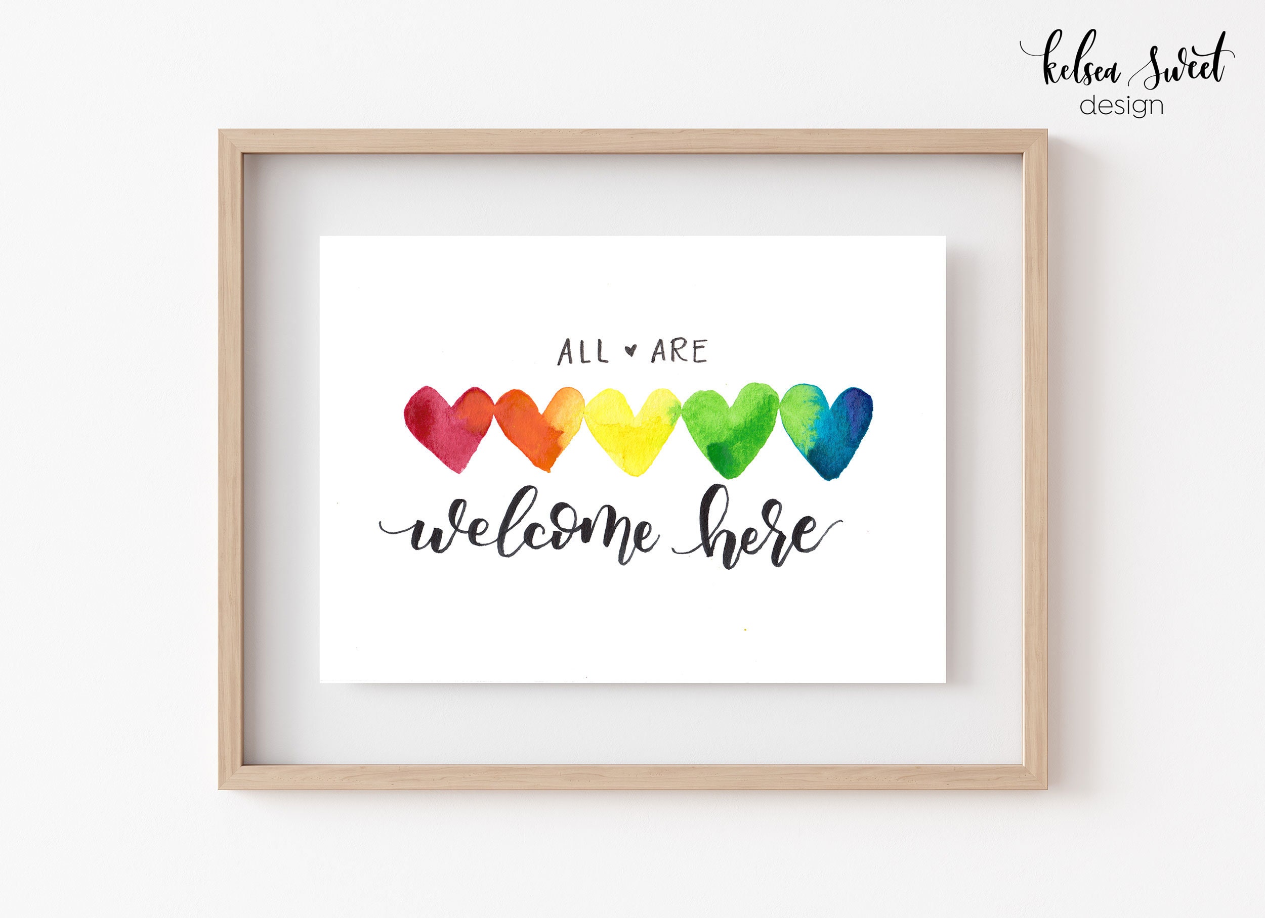 Inclusive Classroom Decor All Are Welcome Here Pride Rainbow - Etsy