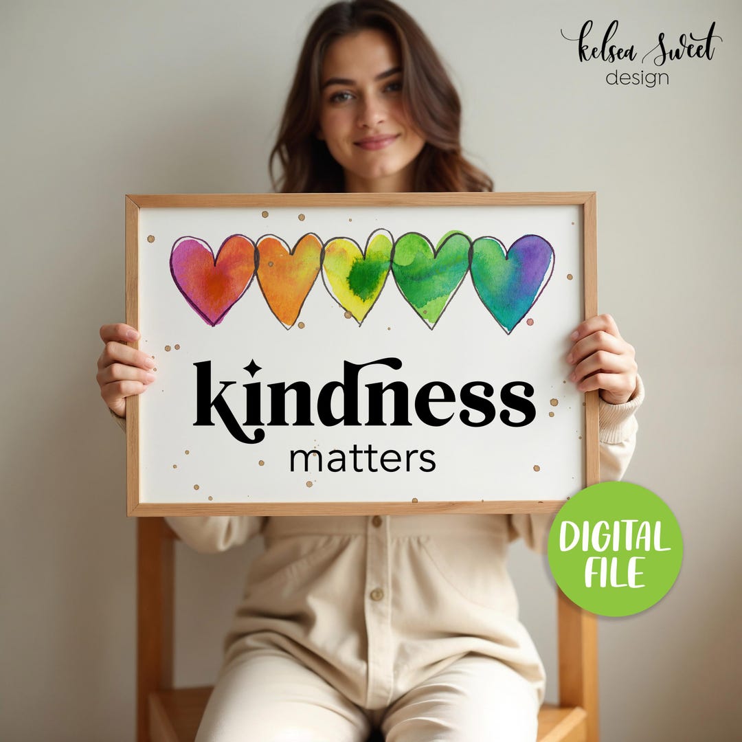 Kindness Matters, Printable Digital Download, Kids Playroom Wall Decor ...