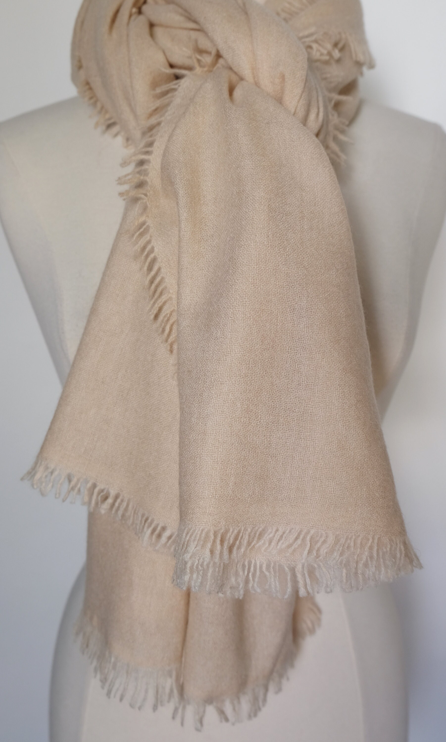 Luxurious Cashmere Fringe Shawl, Cream, Natural Un Dyed Product. - Etsy UK
