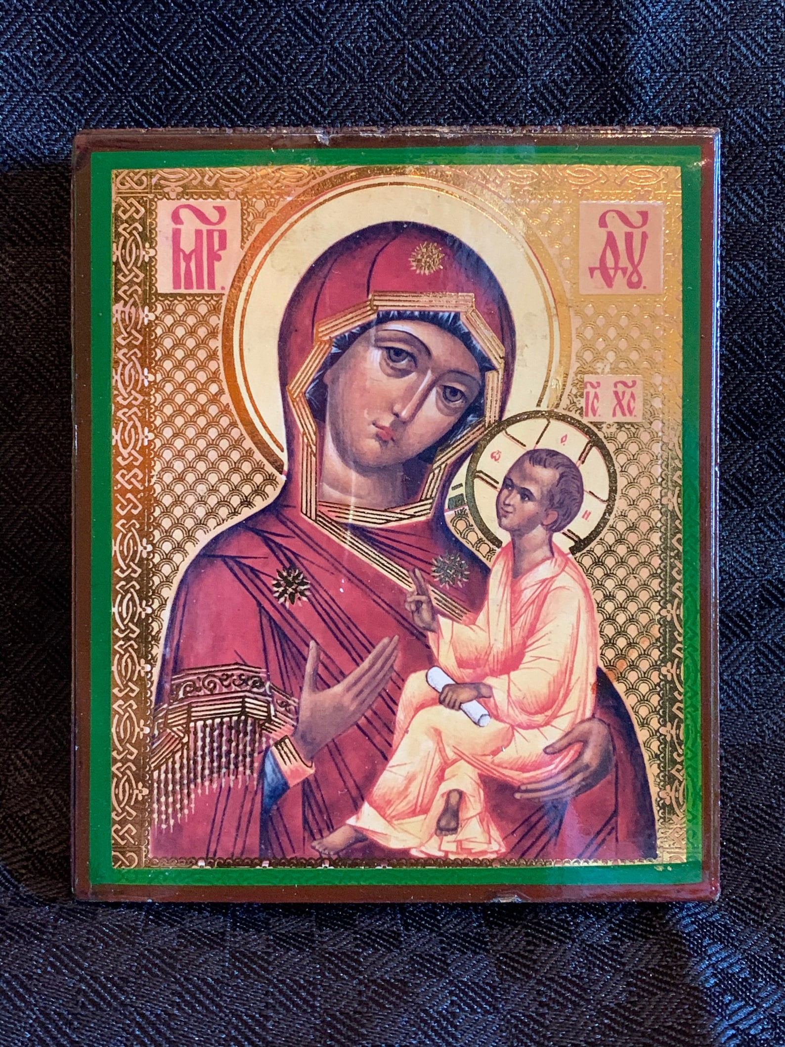 Mary and Baby Jesus icon image on Wood | Etsy