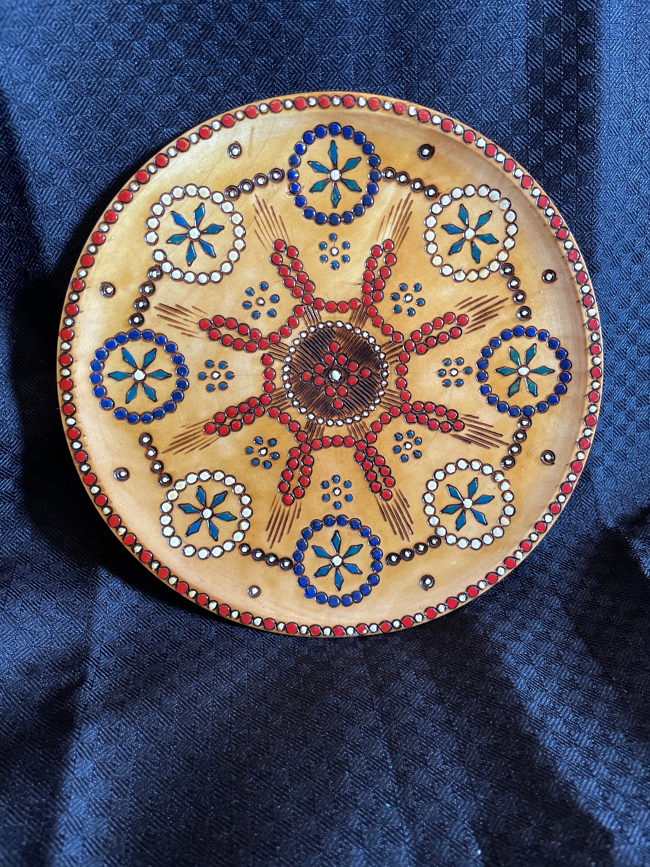 Vintage Slavic Pyrography Design Wooden Wall Plate Art - Etsy