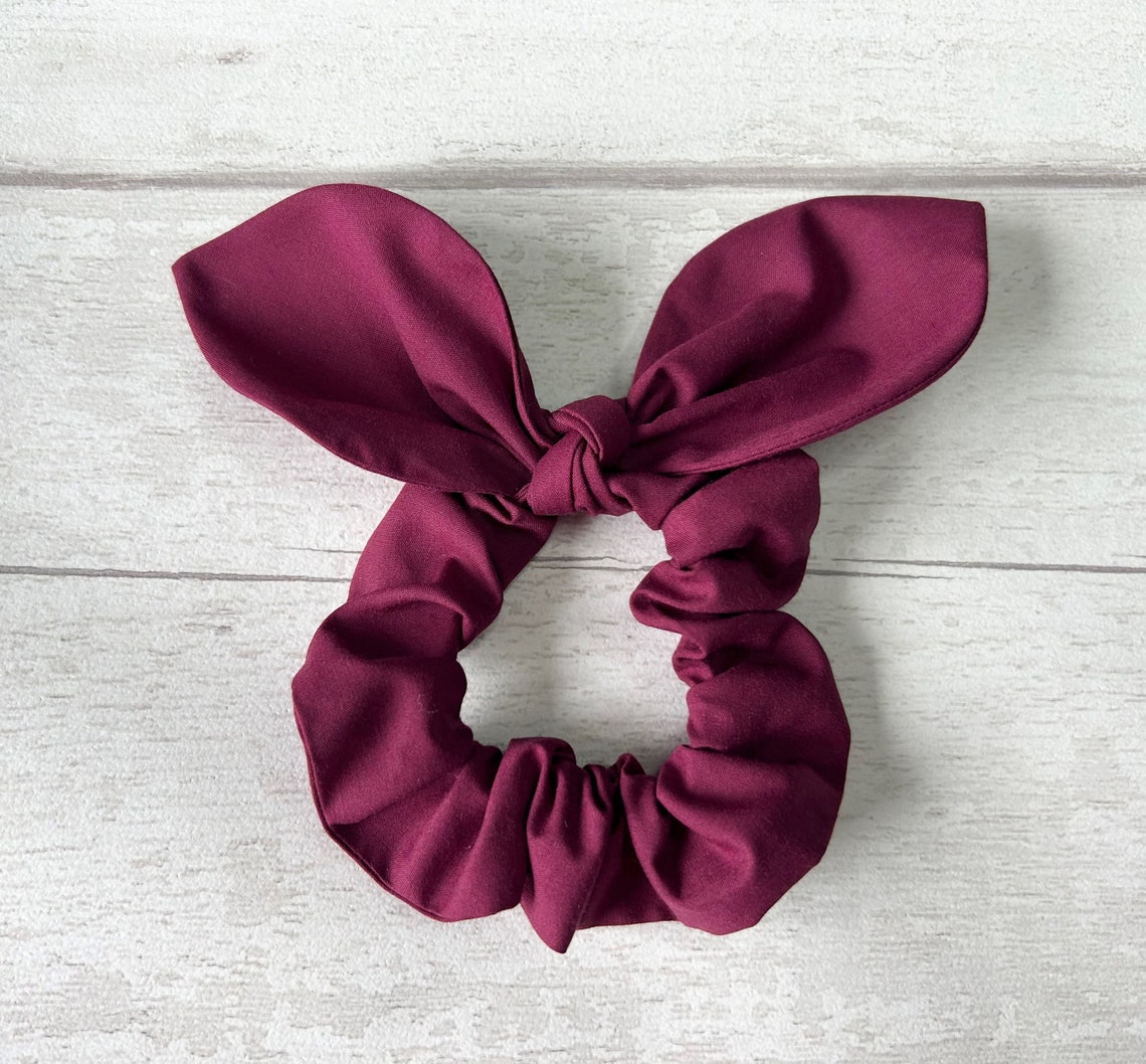 Scarf Tail Scrunchie, Bunny Eared Scrunchie, Wine, Wedding Hair, Hair ...