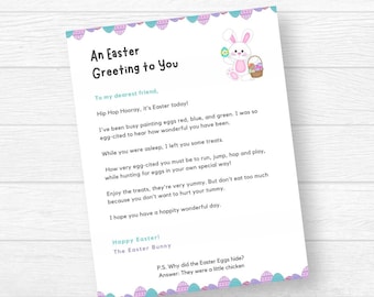 Hoppy Easter Letter - Etsy