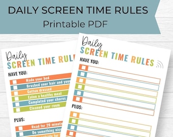 Summer Screen Time Rules Printable - Etsy