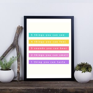 54321 Grounding Technique, the Five Senses, Printable Grounding ...