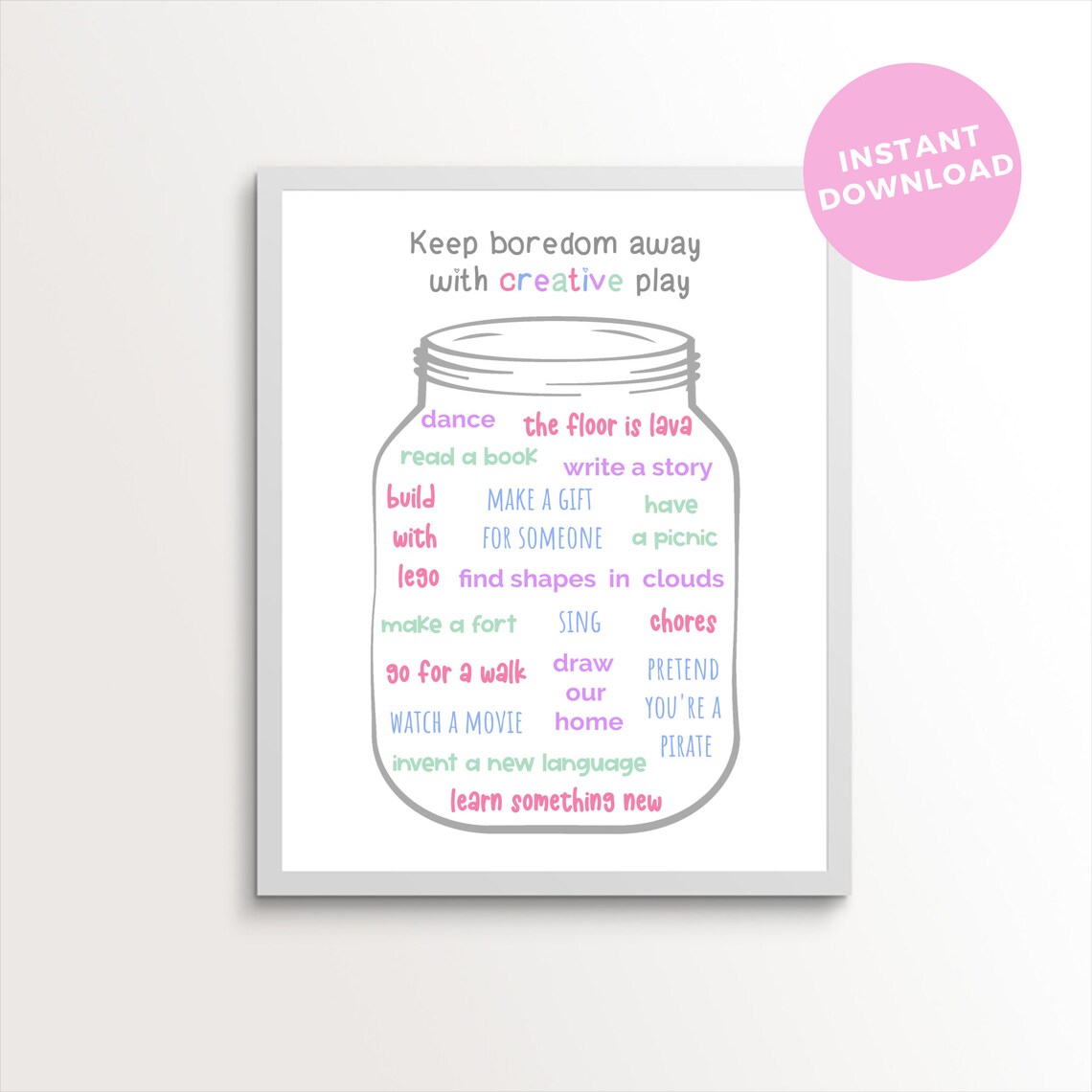 Bored Jar, I'm Bored Ideas for Kids, Printable Activities, at Home Fun ...