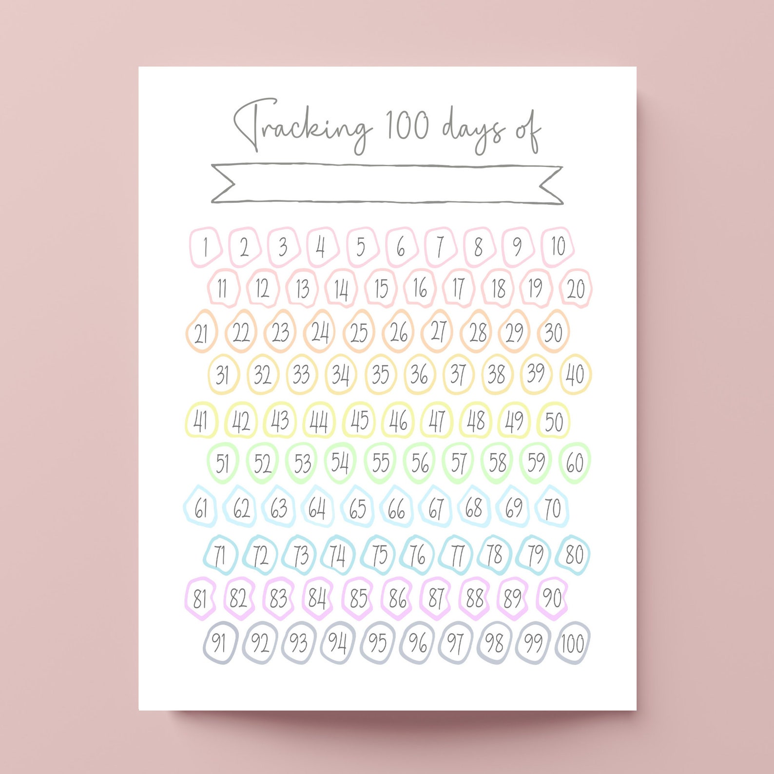 100 Days Habit Tracker Stationary Habit Printable Success - Etsy