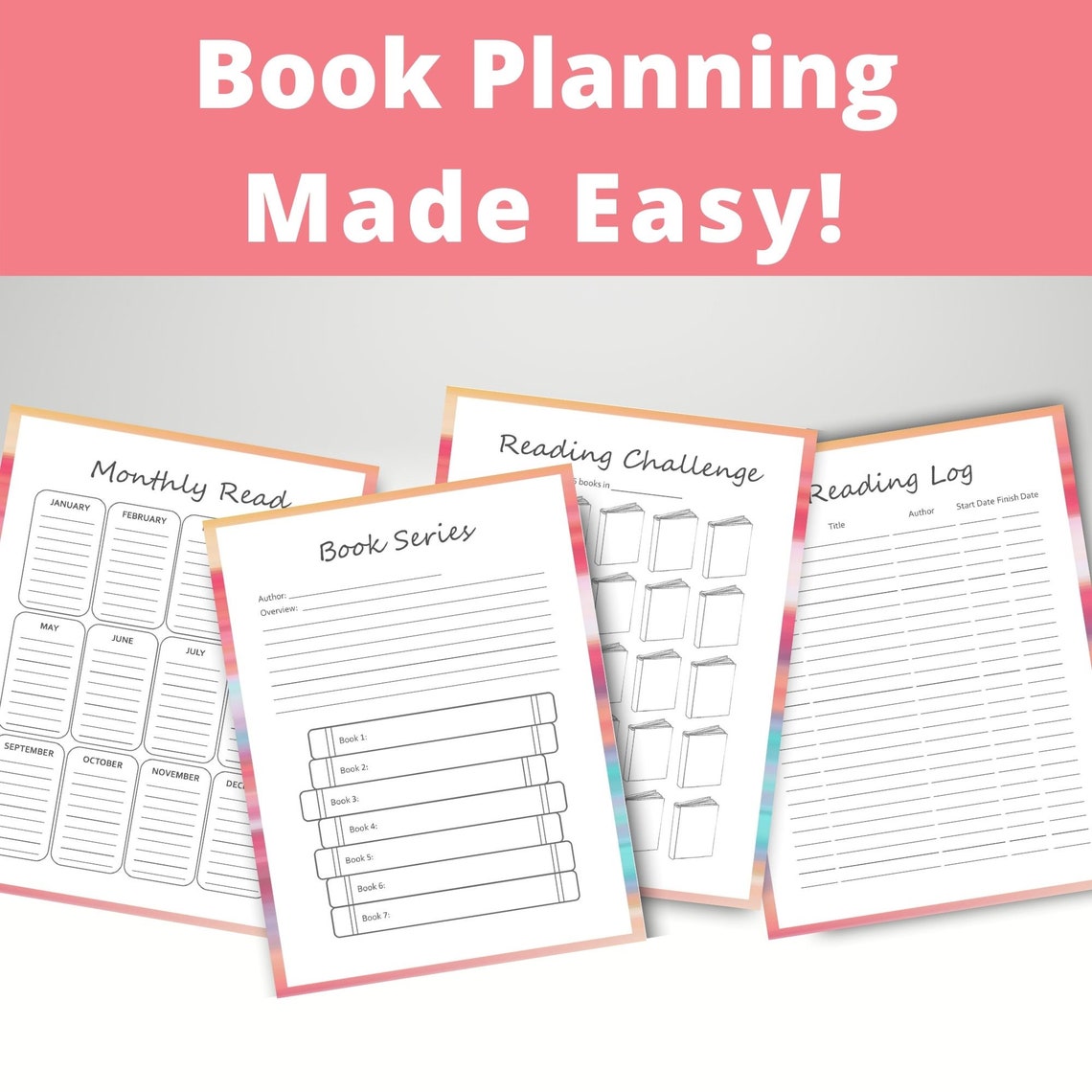 Printable Reading Planner Book Club Ideas Online Reading - Etsy