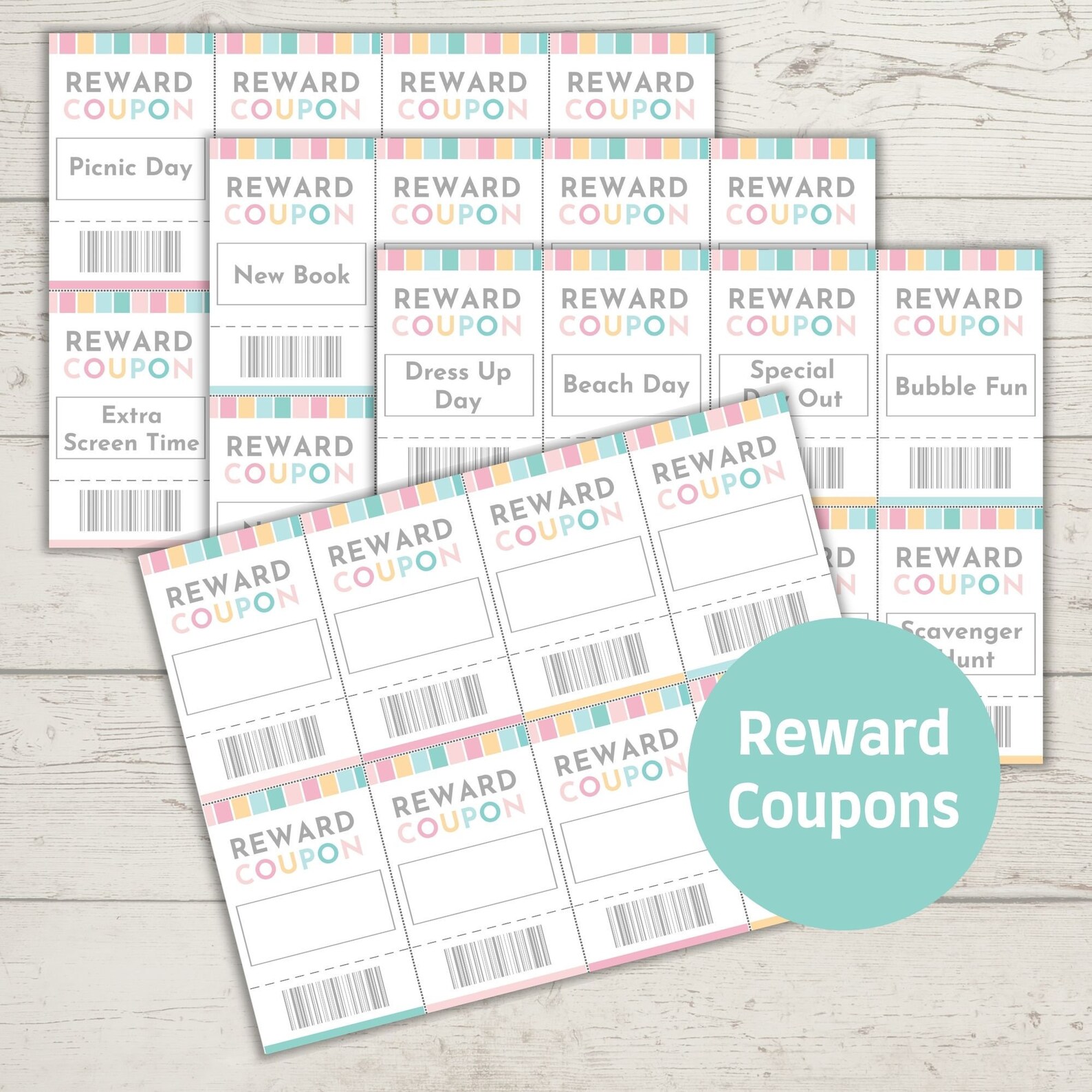 Girls Reward Coupons, Printable Chore Incentives, School Reward System ...