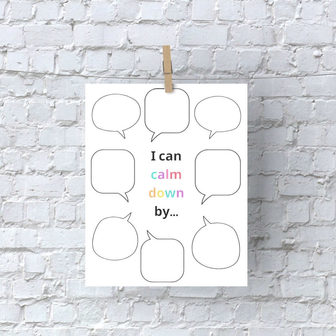 Calm Down Corner Kit for Kids, Mindfulness Poster, Therapy Printable ...