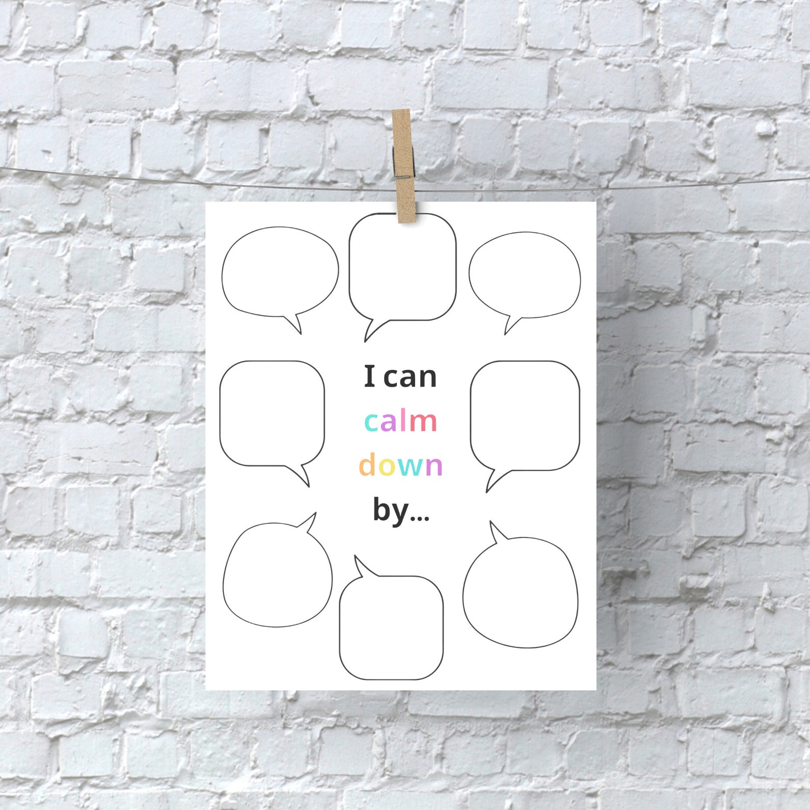 Calm Down Corner Kit for Kids, Mindfulness Poster, Therapy Printable ...