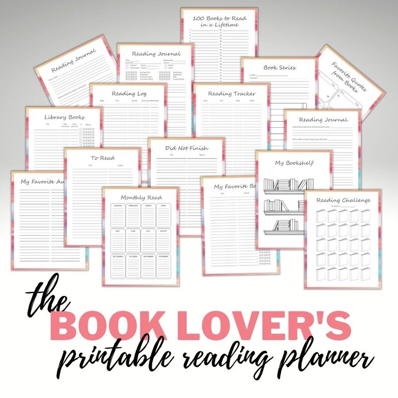 Printable Reading Planner Book Club Ideas Online Reading - Etsy