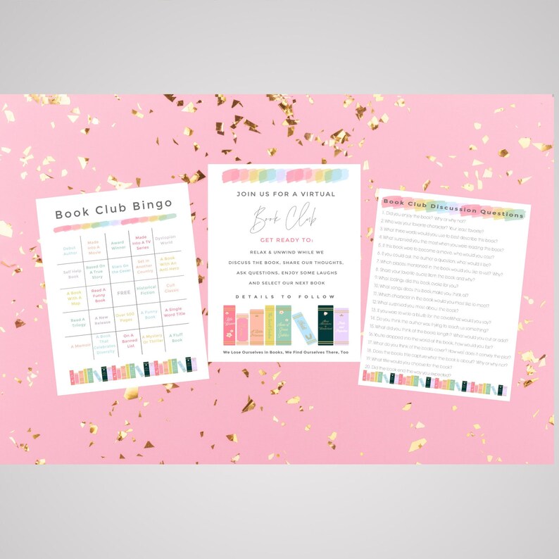 Virtual Book Club Kit, Printable Book Club Questions, Discussion Guide ...
