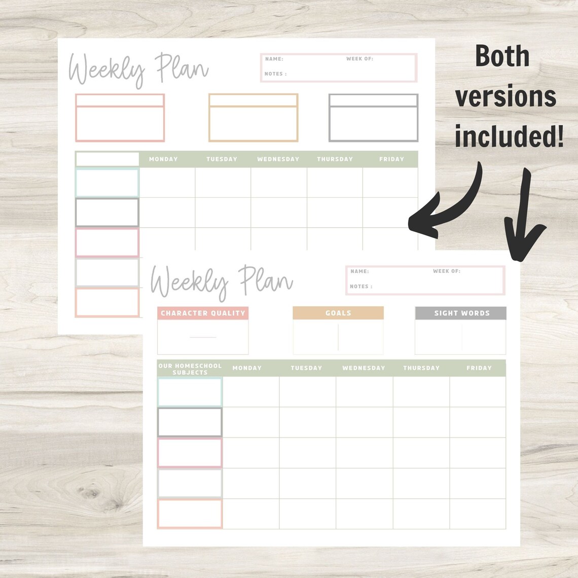 Weekly Homeschool Planner Printable: Kids Chore Chart (digital Download ...