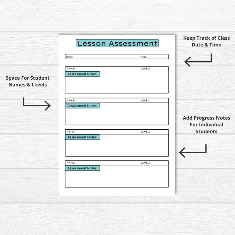 ESL Assessment Form, ESL Tutor, Lesson Notes, Virtual Teacher Planner ...