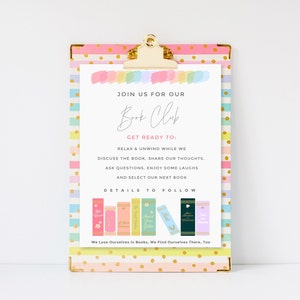 Pastel Book Club Kit, Book Club Bundle, Kids Book Club Printable Set ...