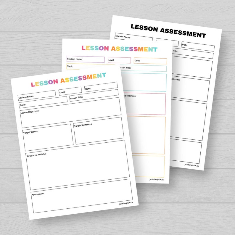 Lesson Evaluation Template | ESL, ELL, and General Education Tool ...